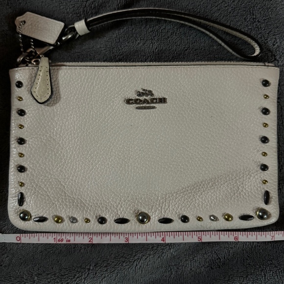 Coach | Bags | Coach Wristlet In White With Rhinestones | Poshmark